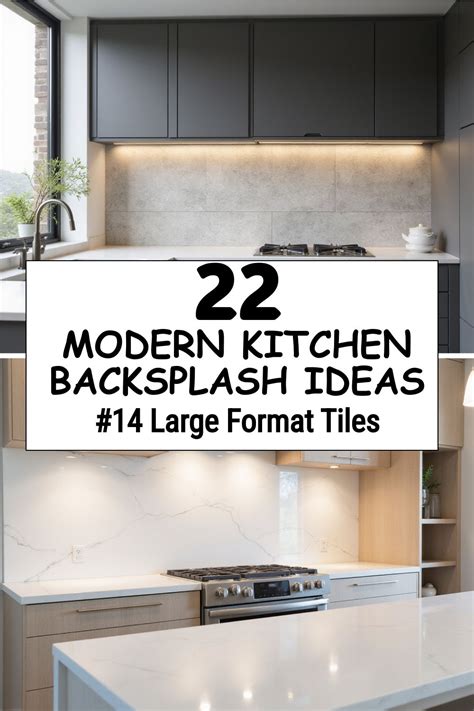 Modern Kitchen Backsplash Large Format Tile Inspiration Modern