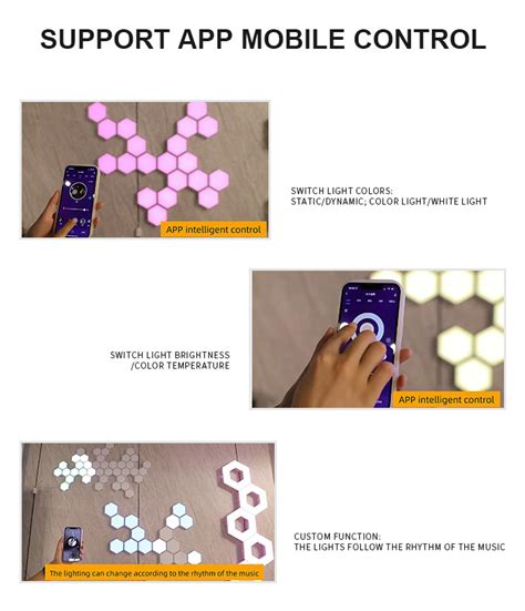 Smart LED Decorative Panel DIY Wall Lamp Panels RGB Color Changing App Control BAKO