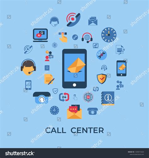 Call Center Business Feedback Support Icons เวกเตอร์สต็อก ปลอดค่าลิขสิทธิ์ 1349915420