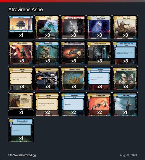 Atrovirens Ashe Star Wars Unlimited Swu Tcg