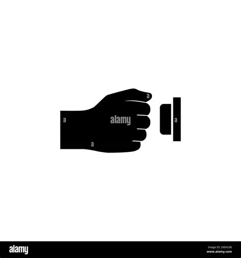 Finger Pressing Door Bell Flat Vector Icon Simple Solid Symbol Isolated On White Background
