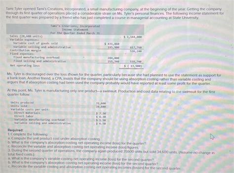 solved problem 6 23 algo absorption and variable costing