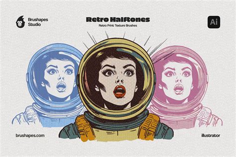 Retro Halftone Illustrator Brushes