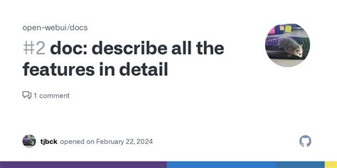 Doc Describe All The Features In Detail Issue Open Webui Docs GitHub