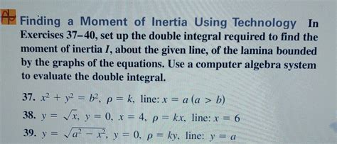 solved finding a moment of inertia using technology in