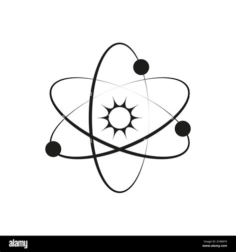 Atomic Symbol Icon Orbiting Electron Model Energy Science Concept Simple Vector Illustration