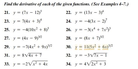 Solved Find The Derivative Of Each Of The Given Functions
