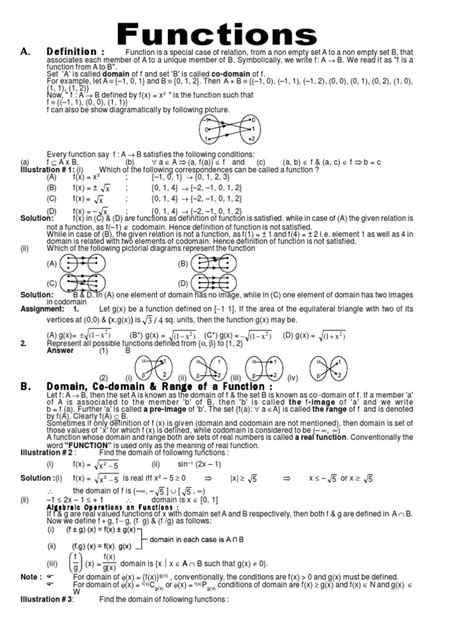 functions part 1 pdf function mathematics mathematical concepts