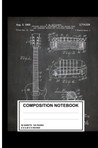 Les Paul Gibson Notebook Composition Notebook College Ruled 120 Pages Large 6 X 9 By Young