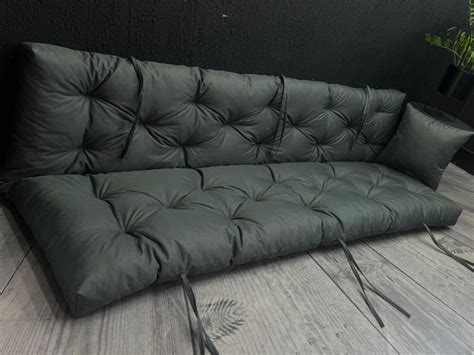 Матрац на гойдалку диван з піддонів лавочку 180 50 50 Оксфорд сірий фото отзывы