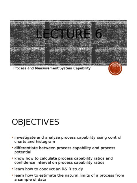 Lecture 6 Process Capability Specification Limits And Tolerances Pdf