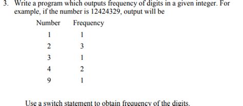 Solved Use C Write A Program Which Outputs Frequency Of Chegg