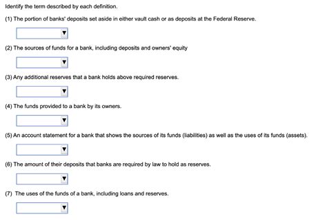 Solved Identify The Term Described By Each Definition