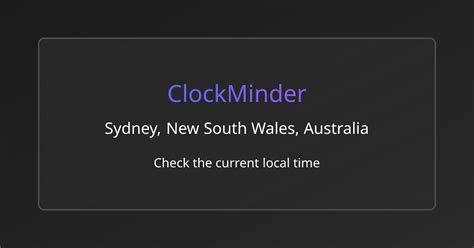 Current Time In Sydney New South Wales Clockminder