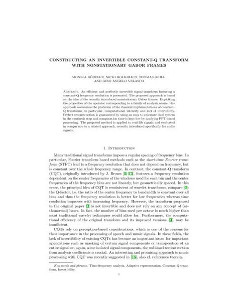 constructing an invertible constant q transform