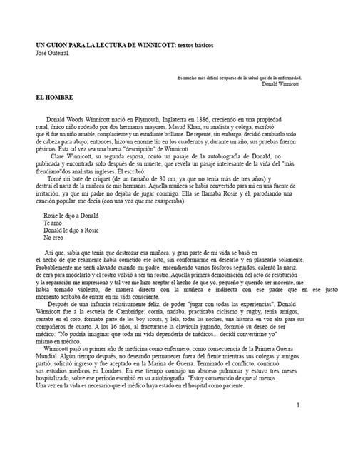 Biografía Y Legado De Donald Winnicott Pdf Psicoanálisis Grupo