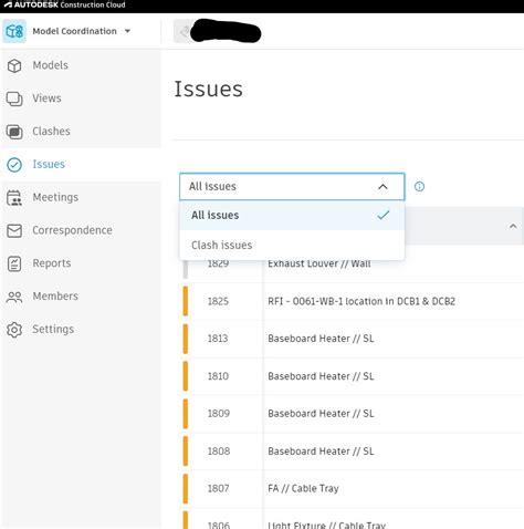 acc model coordination issue filtering autodesk community