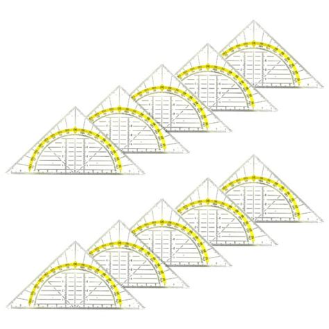 10pcs 2 In 1 Set Square Protractor Geometry Measuring Tool For Drawing