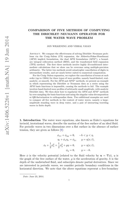 Pdf Comparison Of Five Methods Of Computing The Dirichletneumann