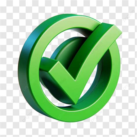 Green 3d Check Mark Button For Validation And Success Confirmation Icon Green Checkmark