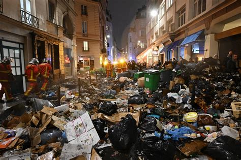 sea of garbage in french demonstration abs cbn news