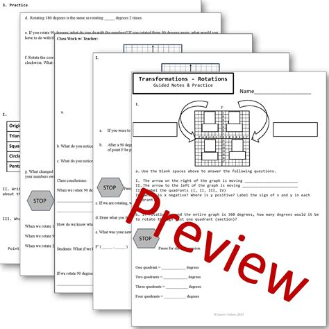 Transformations Activity And Guided Notes Bundle Lauren Fulton Math