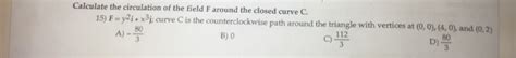 Solved Calculate The Circulation Of The Field F Around The