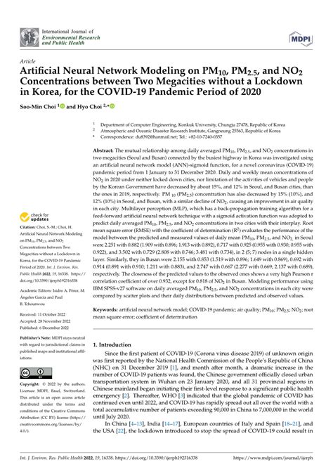 pdf artificial neural network modeling on pm10 pm2 5 and no2