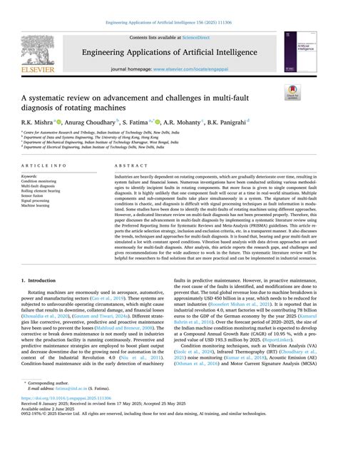 pdf a systematic review on advancement and challenges in multi fault