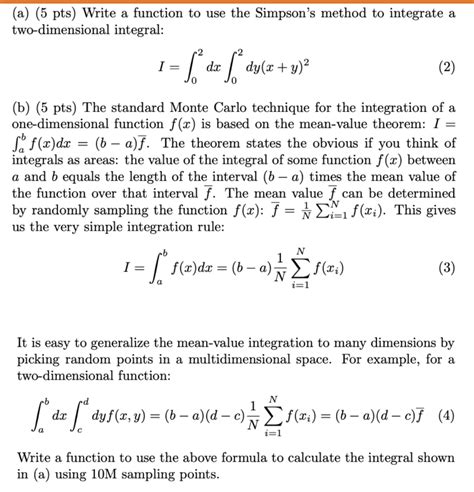 A 5 Pts Write A Function To Use The Simpson S Chegg Com