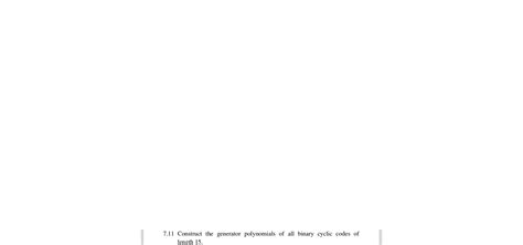 Solved 711 ﻿construct The Generator Polynomials Of All