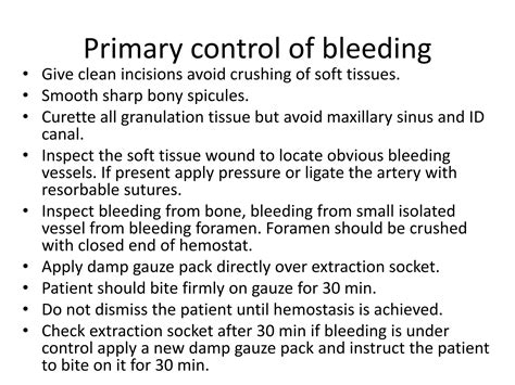 Management Of Post Extraction Bleeding Pptx
