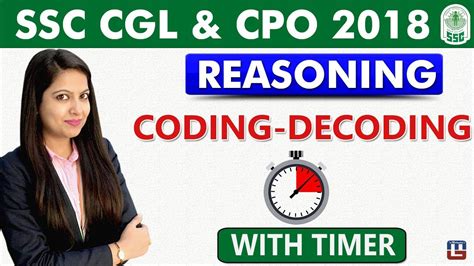 Ssc Cgl 2018 Cpo 2018 Coding Decoding Reasoning Live At 400 Pm Youtube