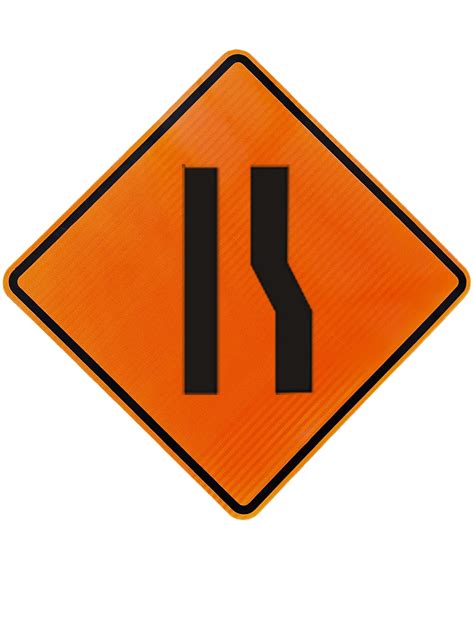 Rigid Right Lane Ending Construction Sign Alum 48 Tss