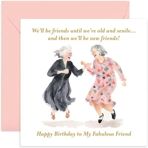 Old English Co Funny Birthday Card For Female Friend Old Friendship