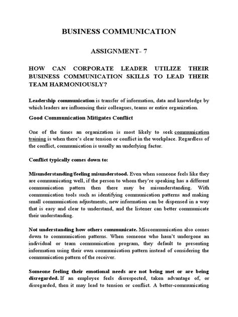 Assignment 6 Business Communication Pdf Communication Employment