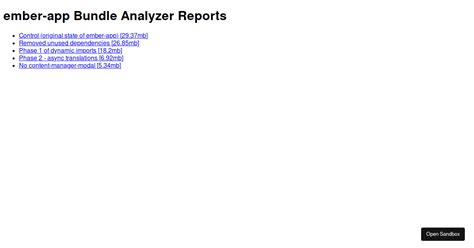 Ember App Bundle Analyzer Report Forked Codesandbox