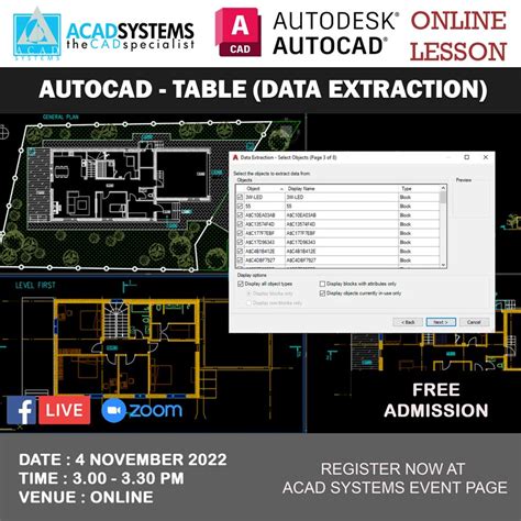 Autocad Table Data Extraction Acad Systems Autodesk Gold Partner