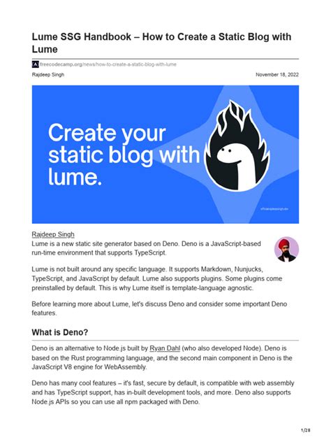 lume ssg handbook how to create a static blog with lume pdf java