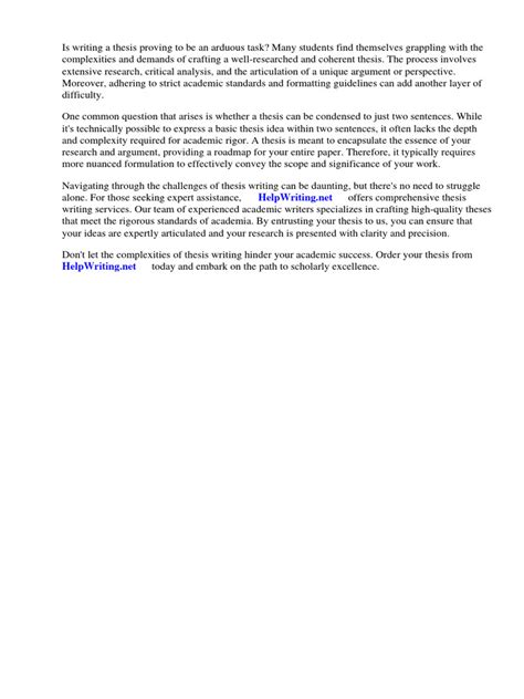 Can A Thesis Be Two Sentences Pdf Essays Thesis