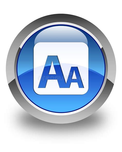 Font Size Box Icon Glossy Blue Round Button Stock Illustration Illustration Of Sign Font