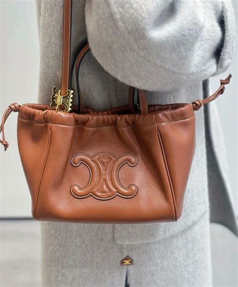 Celine Triomphe Shoulder Bag In Shiny Calfskin At Sherry Stamps Blog