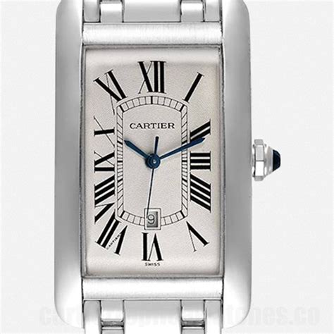 cartier tank americaine 27mm silver dial w26032l1 date hour minute