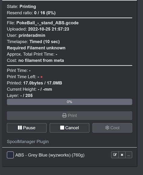 Required Filament Unknown For New Files Added Via Watched Folder