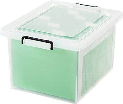 IRIS Split Lid Letter Size File Box Pack Large Clear File Box