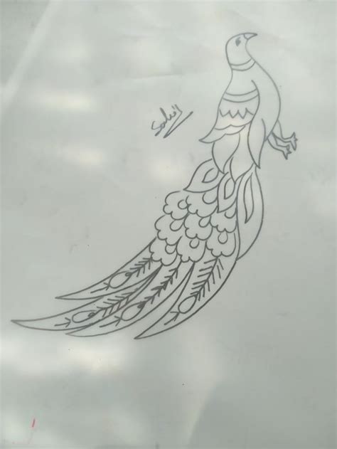 New Peacock Design 0045 Flower Drawing Design Hand Embroidery