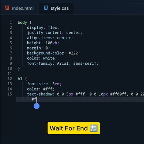 Glowing Text Using Html Css Wait For End 🔚 Shorts Coding Youtube