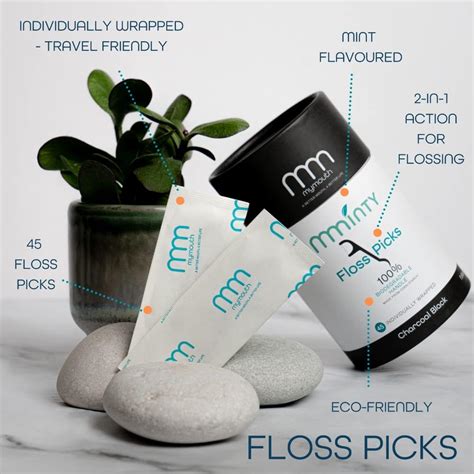 Mymouth Natural Dental Floss Picks 45 X Eco Friendly Tooth Sticks