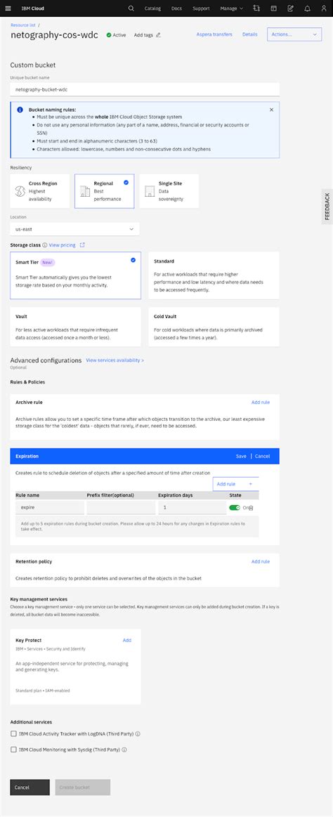 ibm cloud vpc flow logs via cloud object storage setup