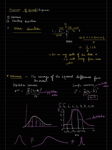 Measure Of Spread Variance And Std Dev Pdf
